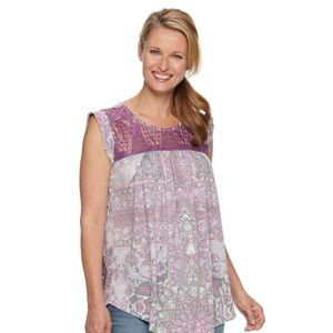World unity | Tops | New World Unity Mauve Sleeveless Lace Top | Poshmark